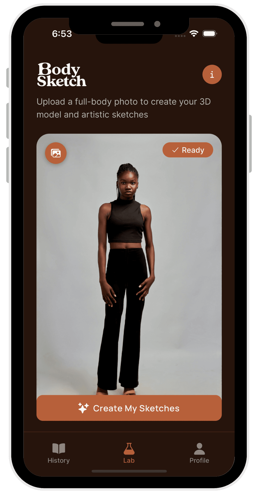 Body Sketch - Transform Photos into 3D Models & Artistic Sketches